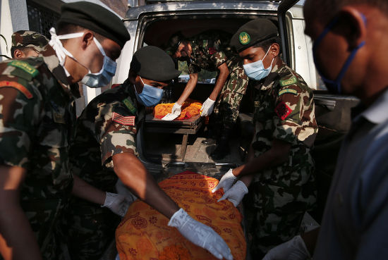 Nepalese Army Personnel Carry Dead Bodies Editorial Stock Photo - Stock ...