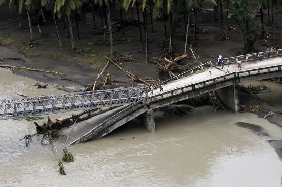 Aerial View Damage Bridge Which Caught Editorial Stock Photo - Stock ...