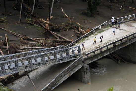 Aerial View Damage Bridge Which Caught Editorial Stock Photo - Stock ...
