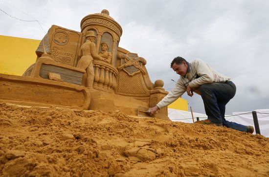 Sculptor Dmitry Gorokhov Works On Sand Editorial Stock Photo - Stock Image | Shutterstock