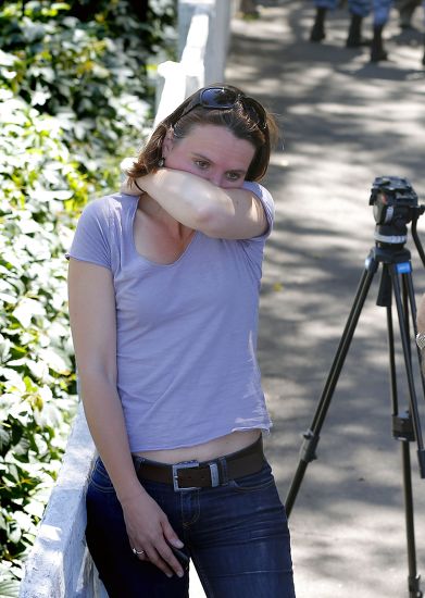 Tv Journalist Reacts On Corpses Smell Editorial Stock Photo - Stock ...