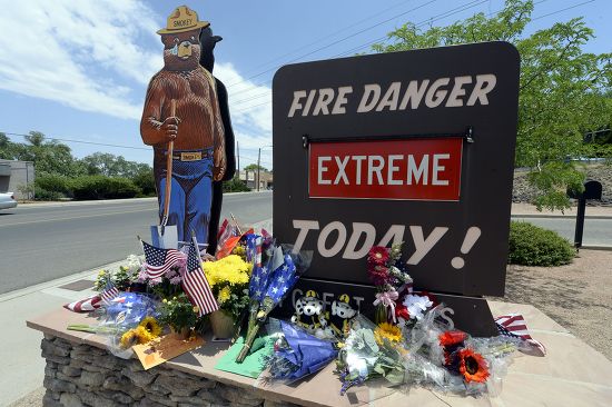 Flowers Other Mementos 19 Firefighter Victims Editorial Stock Photo ...