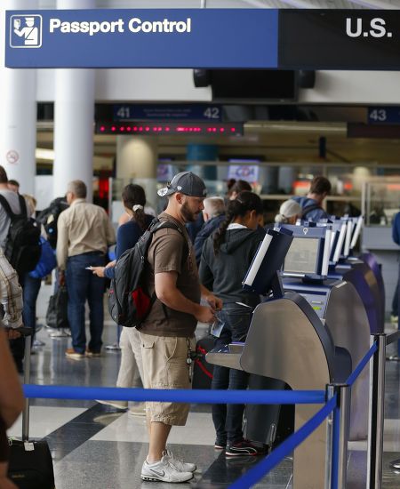 Arriving Travelers Use Automated Passport Control Editorial Stock Photo ...