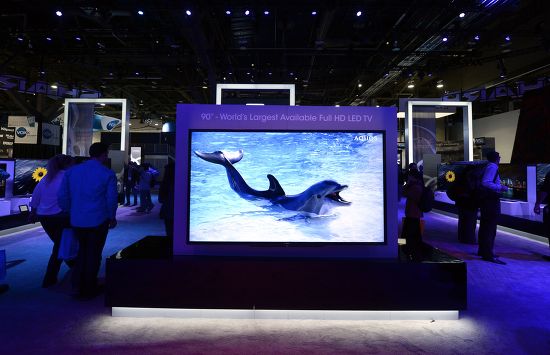 Sharp 90 Inch Aquos Full Hd Editorial Stock Photo - Stock Image ...