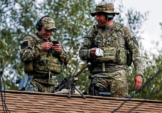 Law Enforcement Snipers On Rooftop Search Editorial Stock Photo - Stock ...