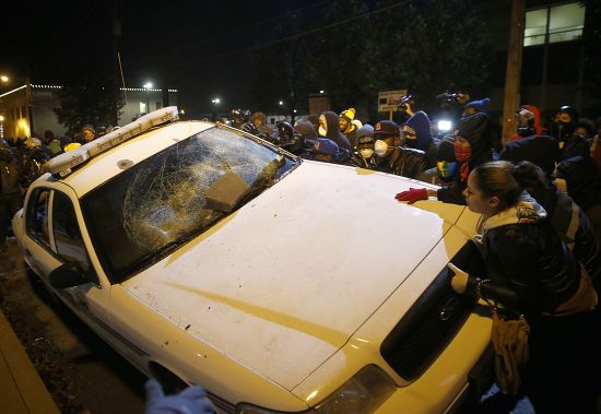 Protesters Attempt Flip Police Car Front Editorial Stock Photo - Stock ...