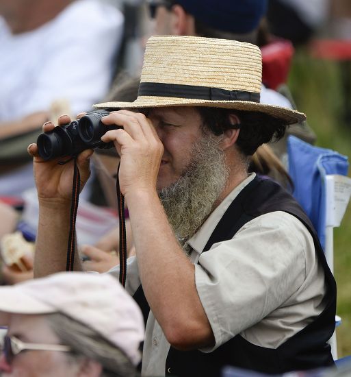 Mennonite Man Watches Through Binoculars Union Editorial Stock Photo ...