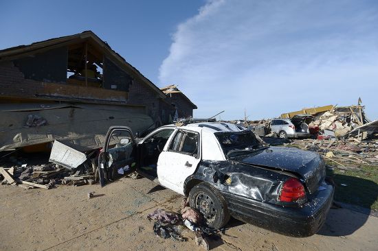 Smashed Police Car Sits Driveway Destroyed Editorial Stock Photo ...