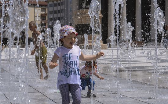 Macedonian Children Enjoy Newly Opened Fountain Editorial Stock Photo ...