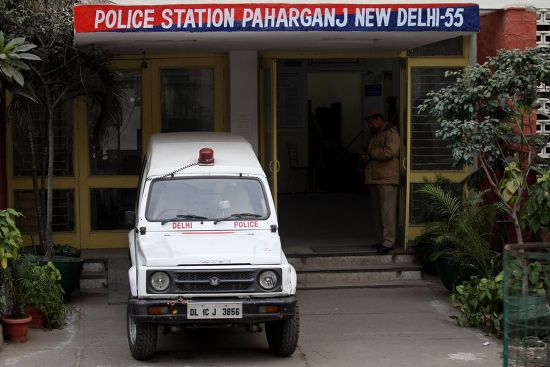 Indian Police Van Seen Outside Paharganj Editorial Stock Photo - Stock ...