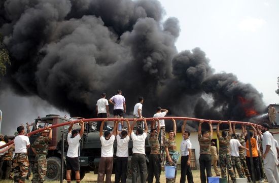 Indian Army Men Fire Fighters Try Editorial Stock Photo - Stock Image ...