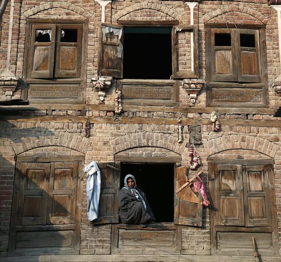 Kashmiri Muslim Sits On Window Her Editorial Stock Photo - Stock Image ...