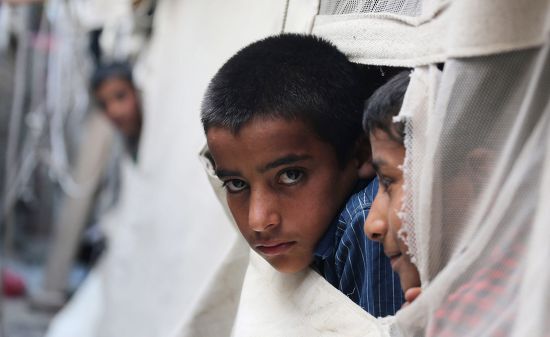 Kashmiri Muslim Orphan Boys Looks Out Editorial Stock Photo - Stock ...