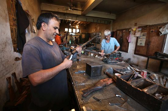 Gunsmith Works Inside Zaroo Gun Factory Editorial Stock Photo - Stock ...