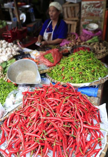 Indonesian Chilli Vendor Waits Customers On Editorial Stock Photo ...