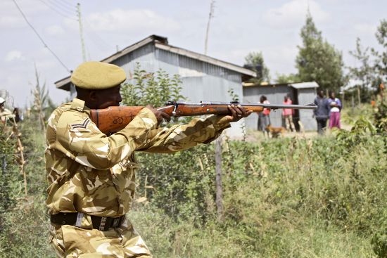 Ranger Kenya Wildlife Service Kws Shoots Editorial Stock Photo - Stock ...