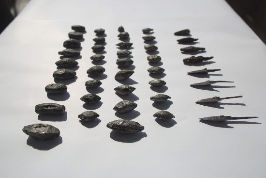 Archeological Findings Sling Stones Arrowheads Displayed Editorial ...