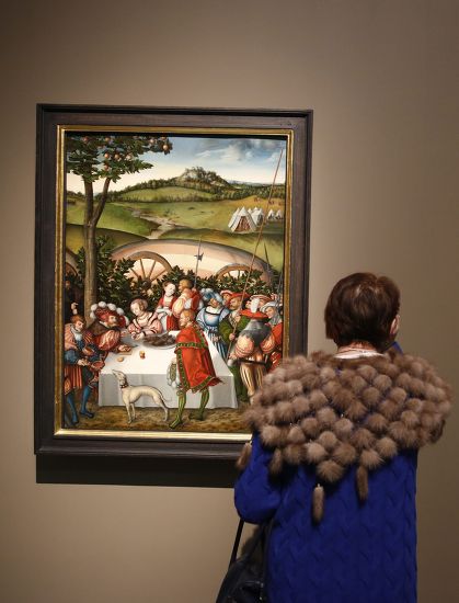 Visitor Examines Artwork Judith Dining Holofernes Editorial Stock Photo ...