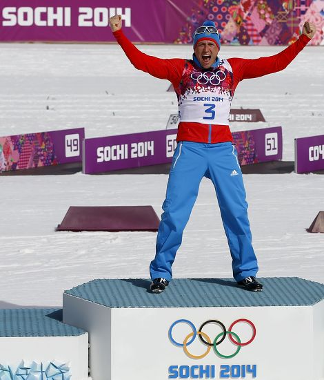 Gold Medalist Alexander Legkov Russia Celebrates Editorial Stock Photo ...