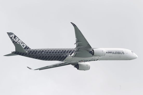 Airbus A350 Commercial Jet Pictured During Editorial Stock Photo ...