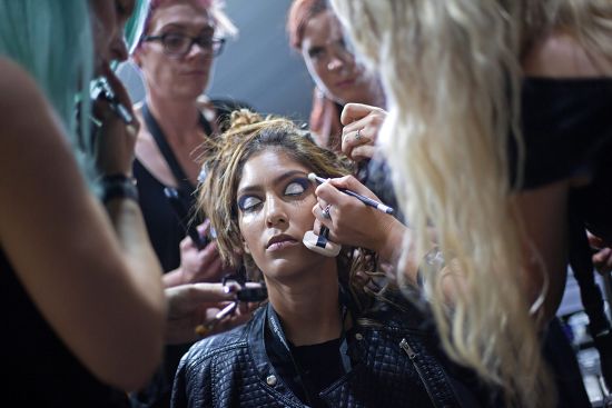 Makeup Artists Ready Models Before Show Editorial Stock Photo - Stock ...