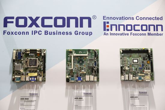 Foxconn Computer Circuit Boards Displayed During Editorial Stock Photo ...