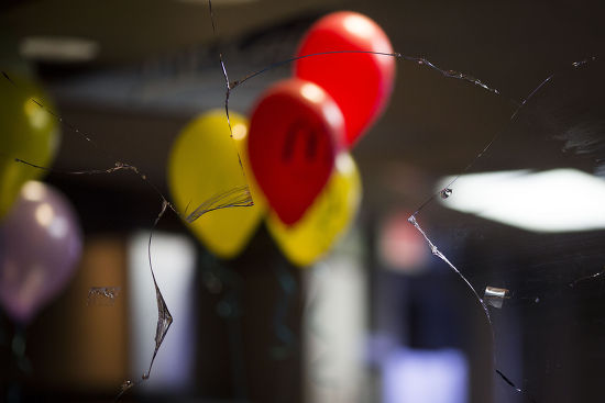 Smashed Window Seen After Protest After Editorial Stock Photo - Stock ...