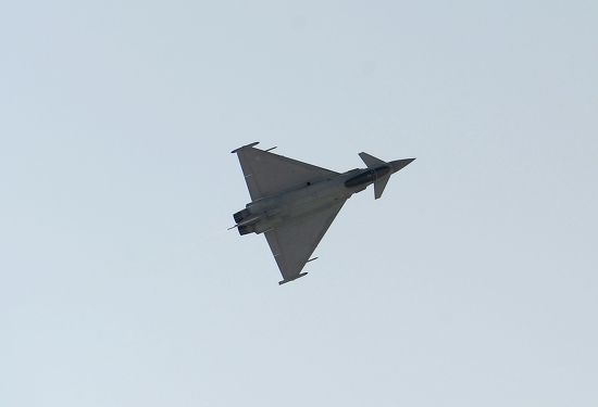 Typhoon Fighter Jet Performs Aerial Maneuvers Editorial Stock Photo ...