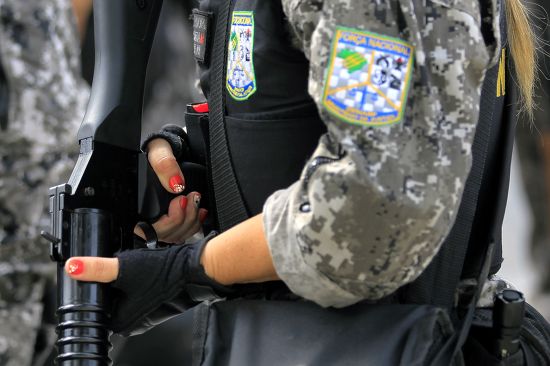 Brazilian Riot Police Woman Belonging Forca Editorial Stock Photo ...