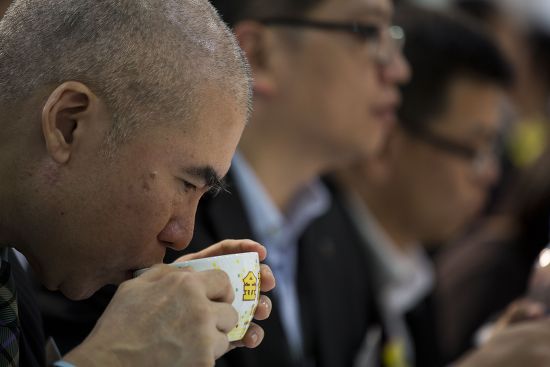 Judges Sample Cups Milk Tea During Editorial Stock Photo - Stock Image ...