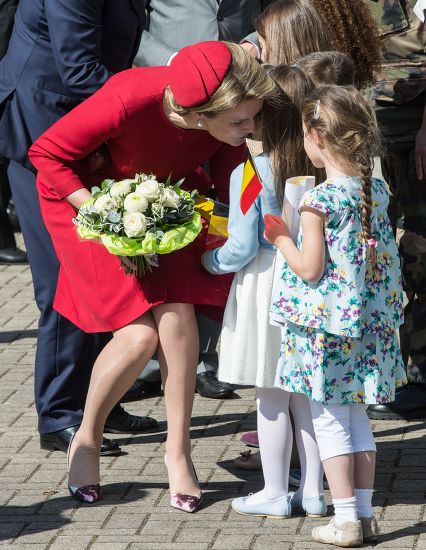 Belgian Queen Mathilde Kisses Child During Editorial Stock Photo ...