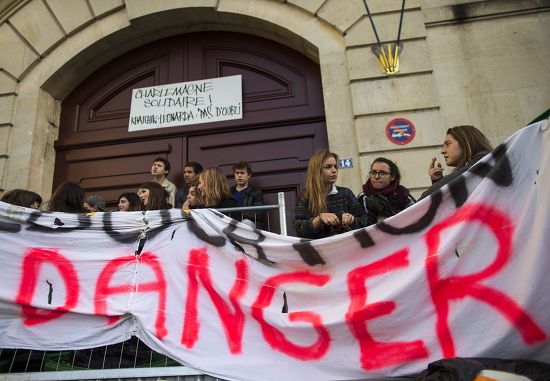 High School Students Blockade Entrance Lycee Editorial Stock Photo ...
