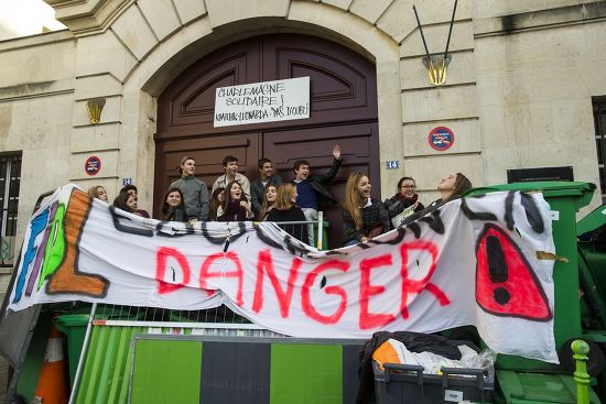 High School Students Blockade Entrance Lycee Editorial Stock Photo ...