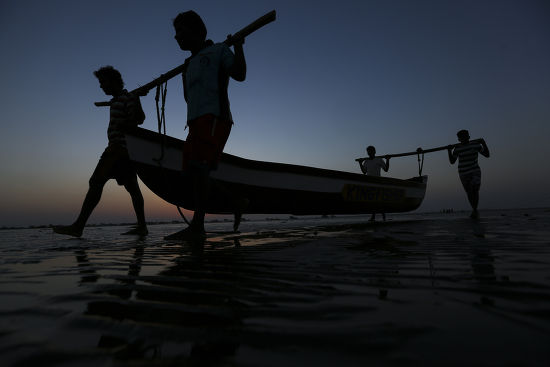 Indian Fishermen Koli Community Carry Boat Editorial Stock Photo ...