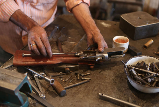 Gunsmith Works Inside Gun Factory Bandook Editorial Stock Photo - Stock ...