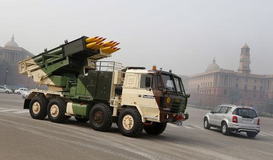 Pinaka Multi Barrel Rocket Launcher Systems Editorial Stock Photo ...