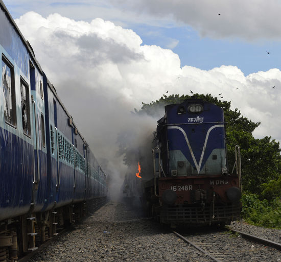 Coaches Train Burn After Set On Editorial Stock Photo - Stock Image ...