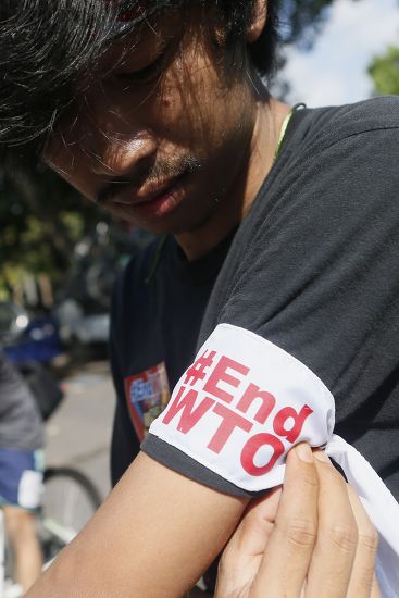 Indonesian Activist Wears Armband During Rally Editorial Stock Photo ...