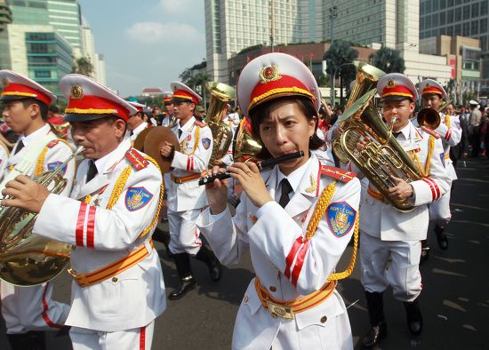 Vietnamese Police Band Performs During Parade Editorial Stock Photo ...