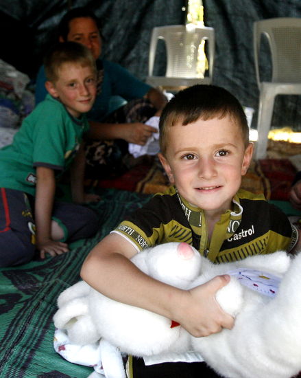 Iraqi Christian Boy Clutches Toy Rabbit Editorial Stock Photo - Stock ...