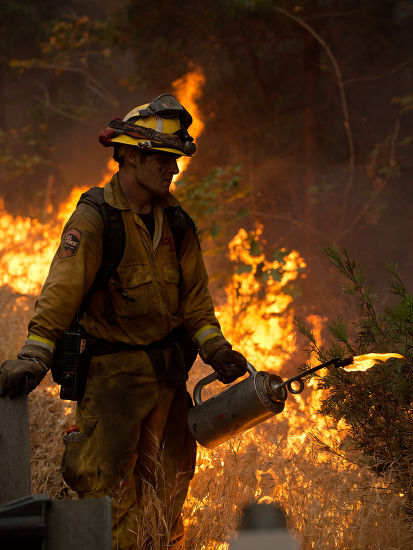 Firefighter Uses Drip Torch Burn Away Editorial Stock Photo - Stock ...