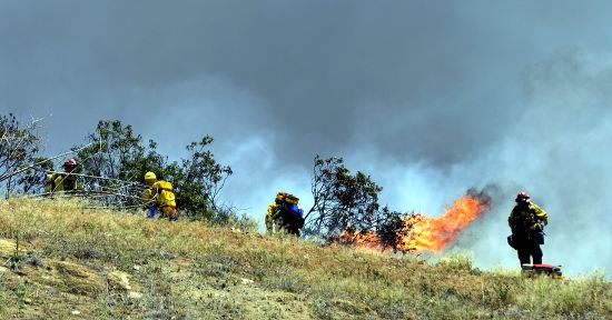 Firefighters Battle Cocos Fire Near San Editorial Stock Photo - Stock ...
