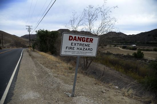 Sign Reading Danger Extreme Fire Hazard Editorial Stock Photo - Stock Image | Shutterstock