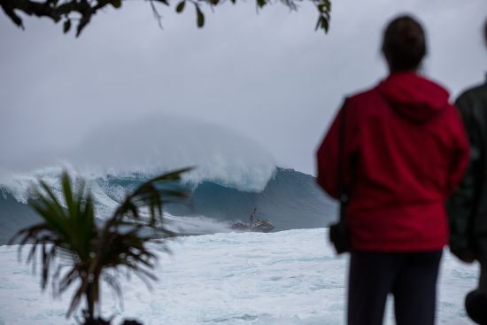 Spectators Line Coast Watch Surfers Riding Editorial Stock Photo ...