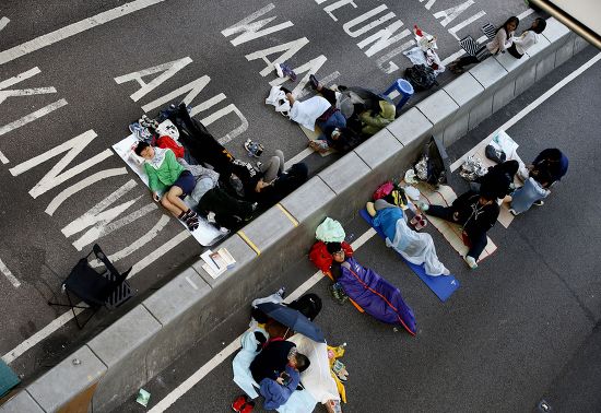 Prodemocracy Protesters Sleep Outside Hong Kongs Editorial Stock Photo ...