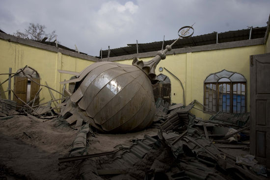 Collapsed Mosque Dome Seen Covered Volcanic Editorial Stock Photo ...