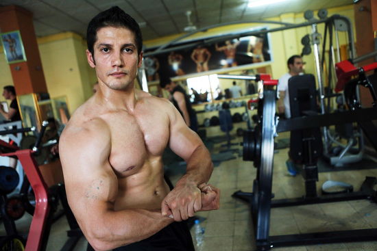 Iraqi Kurdish Bodybuilder Poses Photograph He Editorial Stock Photo ...
