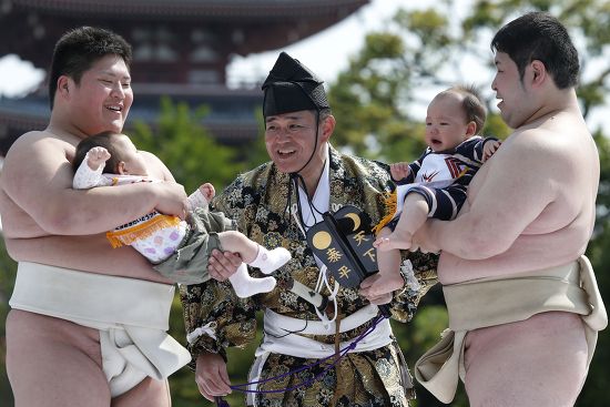 Babies Held By Amateur Sumo Wrestlers Editorial Stock Photo - Stock ...