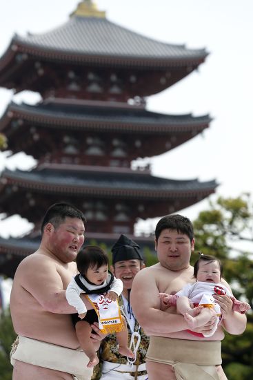 Babies Held By Amateur Sumo Wrestlers Editorial Stock Photo - Stock ...