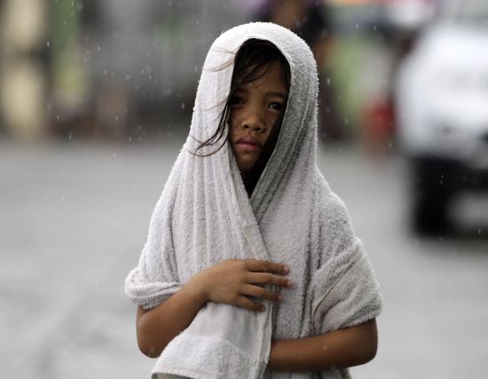 Filipino Girl Uses Towel Take Cover Editorial Stock Photo - Stock Image ...